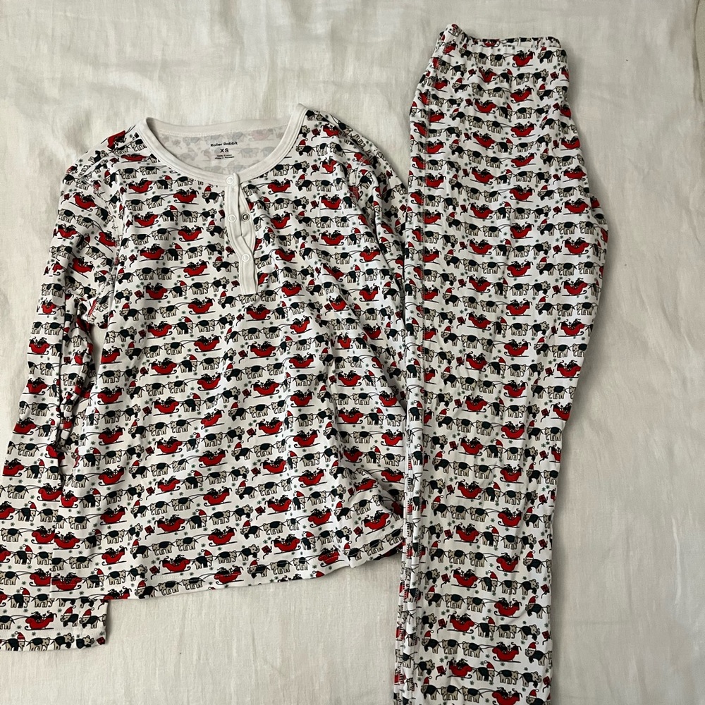 Rare Roller Rabbit Christmas Longsleeve Pajamas - Gem
